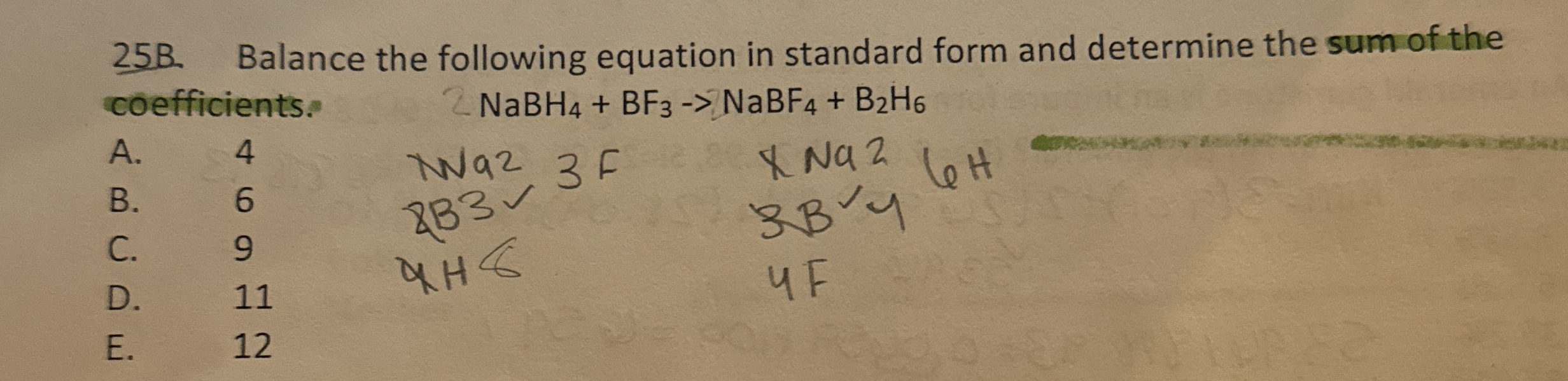 Solved 25B. ﻿Balance the following equation in standard form | Chegg.com