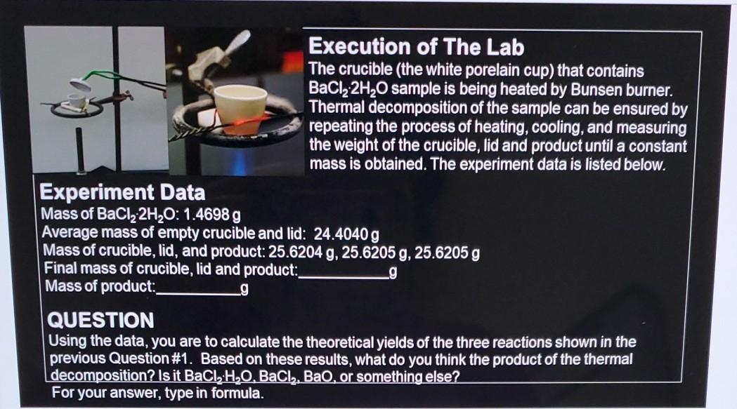 Solved Execution of The Lab The crucible (the white porelain | Chegg.com