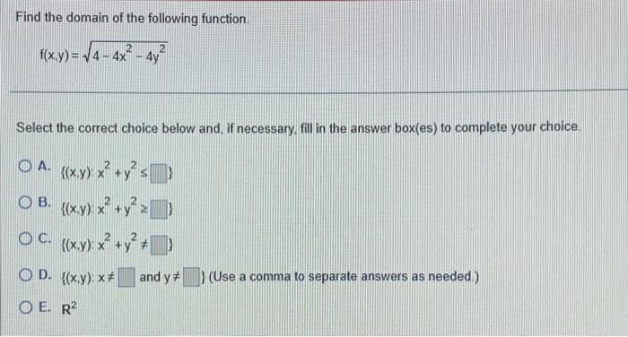 Solved Find the domain of the following function. | Chegg.com
