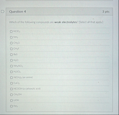 Solved Question 43 ﻿ptsWhich of the following compounds are | Chegg.com