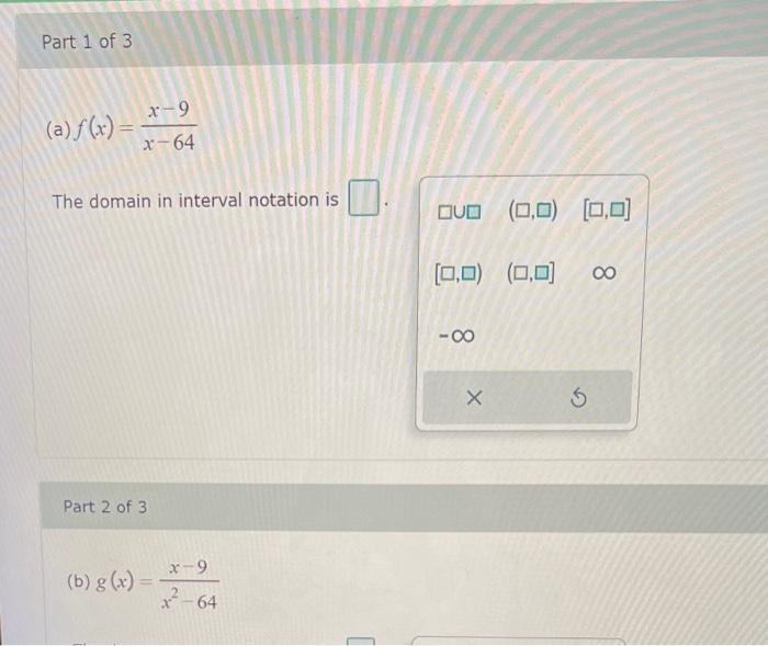 Solved Write the domain in interval notation. (a) | Chegg.com