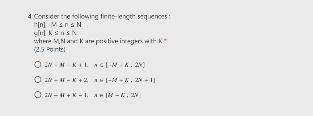 Solved 4. Consider the following finite-length sequences : | Chegg.com
