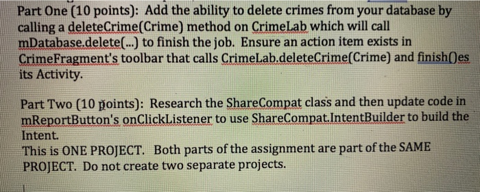 Part One (10 points): Add the ability to delete | Chegg.com