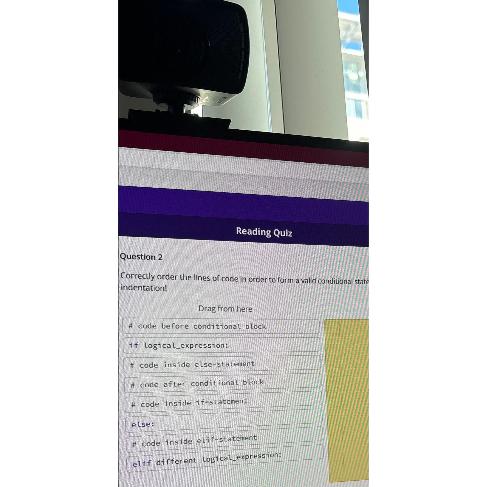 Solved Question 2Correctly order the lines of code in order | Chegg.com