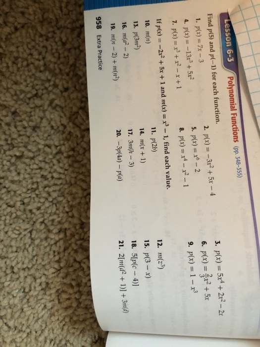 Solved Polynomial Fun Polynomial Functions (pp. 348-355) | Chegg.com