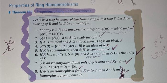 Solved Let ϕ be a ring homomorphism from a ring R to a ring | Chegg.com
