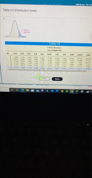 Solved Determine the t.value in each of the casos Click the | Chegg.com