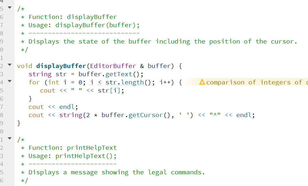 Solved Implement the EditorBuffer class using the strategy | Chegg.com