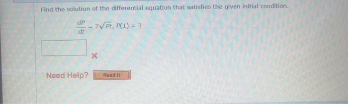 Solved Find the solutiom of the differential equation that | Chegg.com