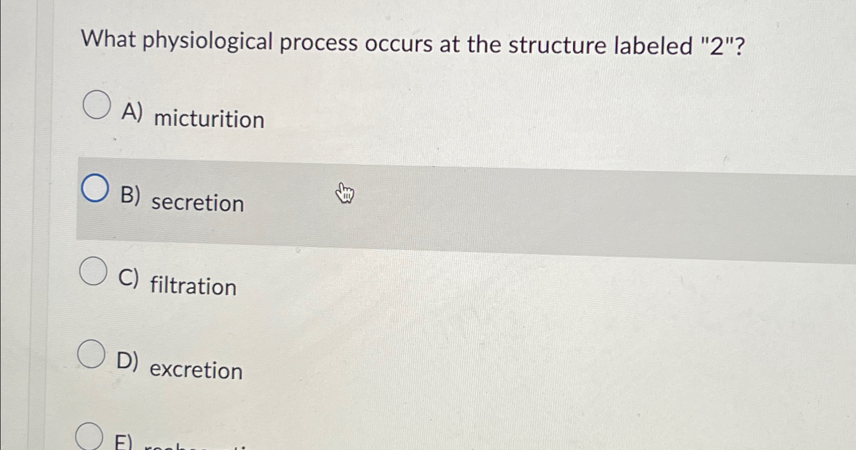 Solved What physiological process occurs at the structure | Chegg.com