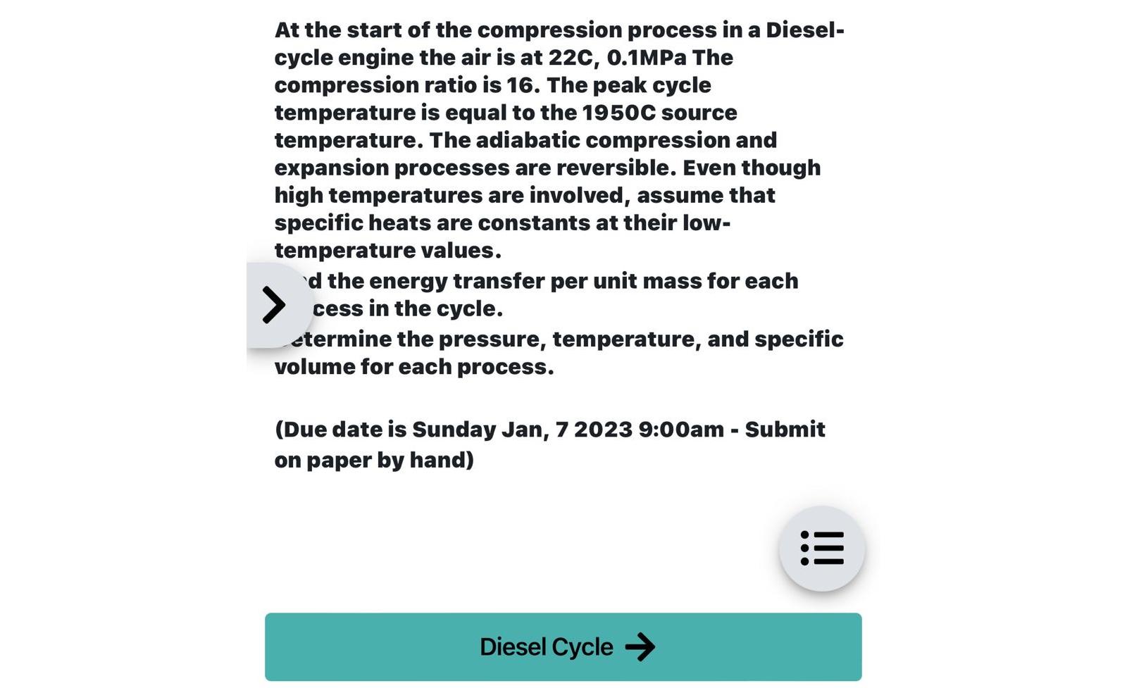 At the start of the compression process in a | Chegg.com