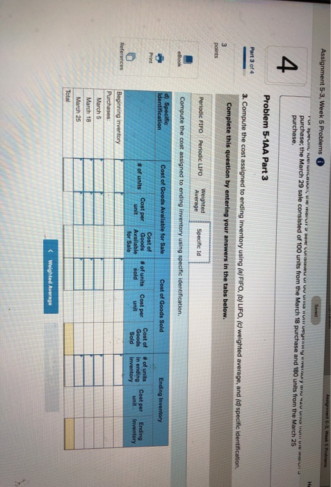 Solved Assignment 5-3, Week 5 Problems Required Information | Chegg.com