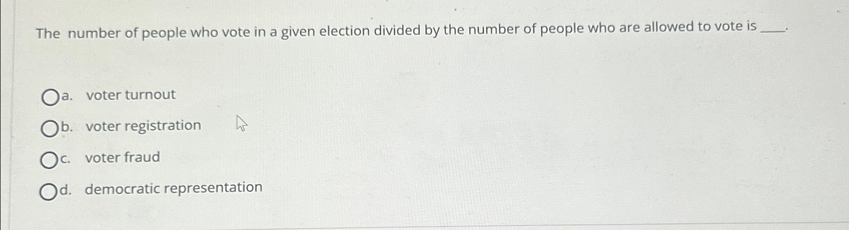 Solved The number of people who vote in a given election | Chegg.com