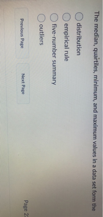 Solved The median, quartiles, minimum, and maximum values in | Chegg.com