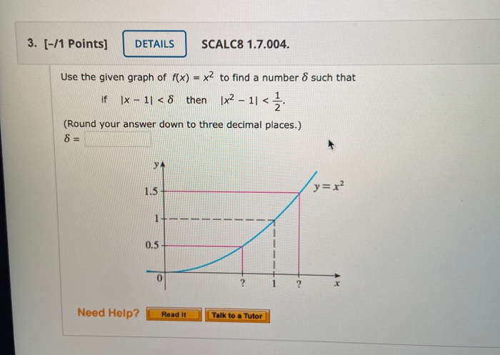 Solved 3. [-/1 Points] DETAILS SCALC8 1.7.004. Use the given | Chegg.com