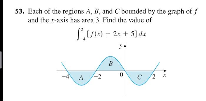 Solved 53. Each of the regions A, B, and C bounded by the | Chegg.com