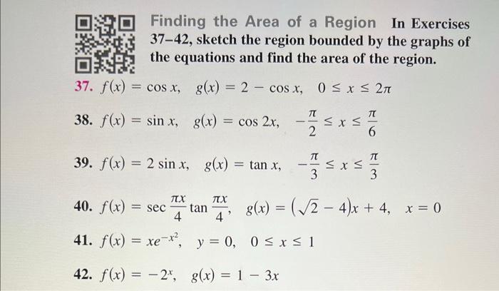 Solved Finding the Area of a Region In Exercises 37−42, | Chegg.com