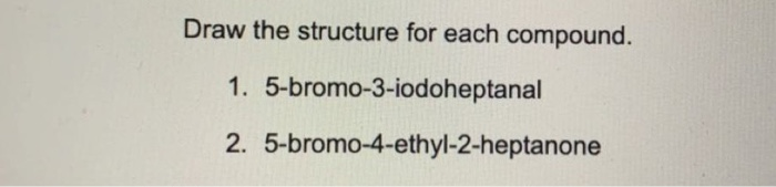 Solved Draw the structure for each compound. 1. | Chegg.com