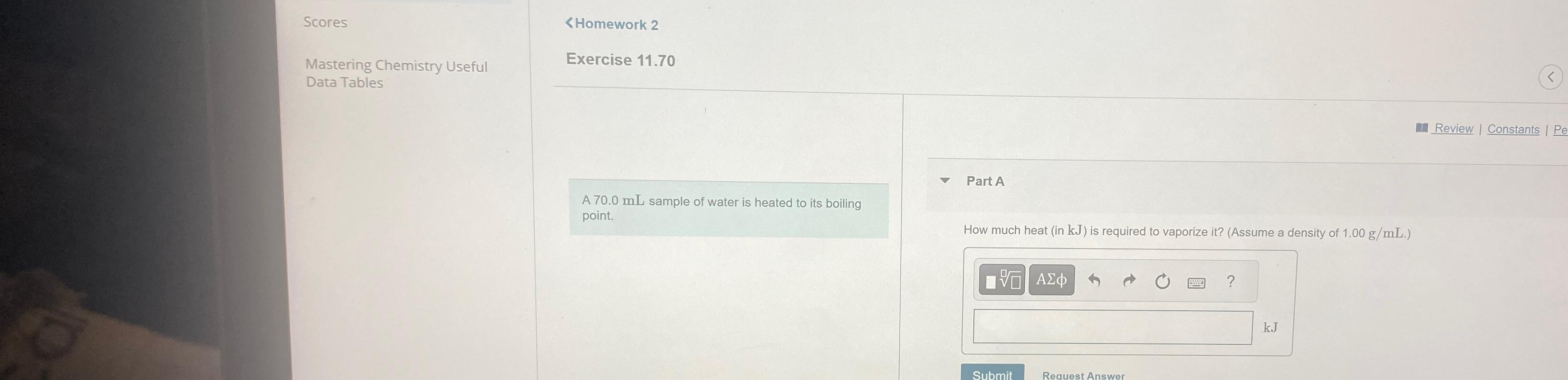 Solved ScoresMastering Chemistry Useful Data | Chegg.com