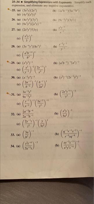 Solved # 29b # 31b and #33a in Expanded notation and Law of | Chegg.com