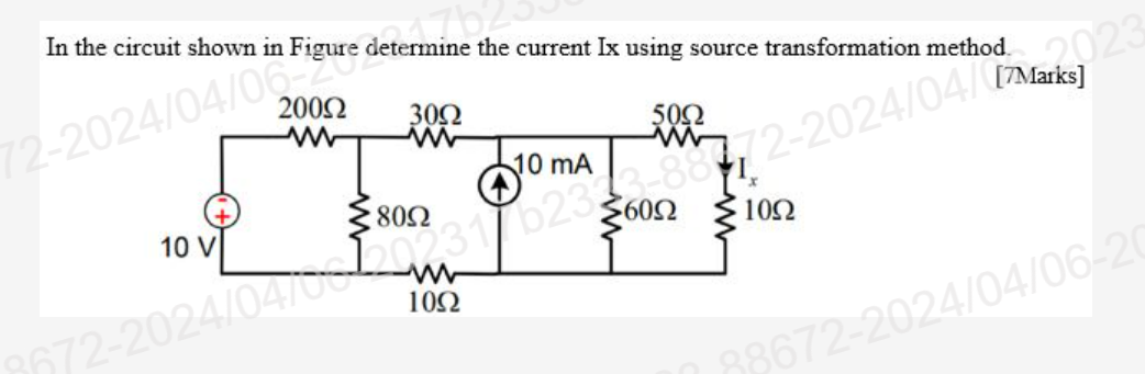 Solved In the circuit shown in Figure determine the current | Chegg.com