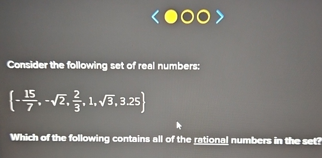Solved Consider the following set of real | Chegg.com