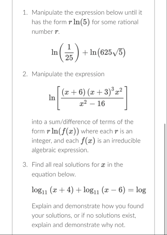 Solved Manipulate the expression below until it has the form | Chegg.com