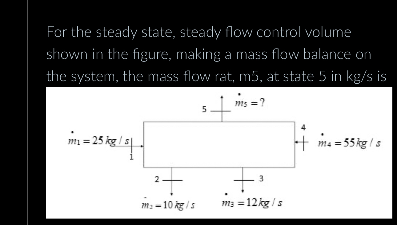 Solved For the steady state, steady flow control volume | Chegg.com