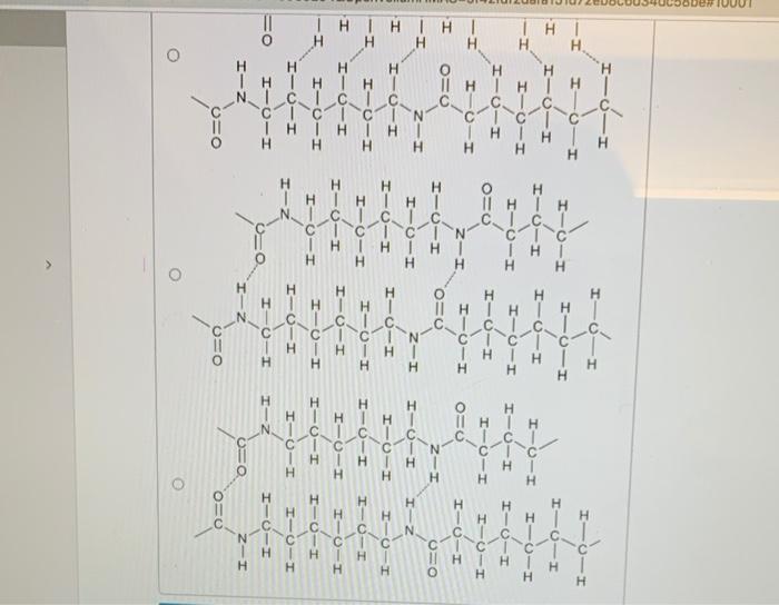 Solved Hydrogen bonding between polyamido chains plays an | Chegg.com