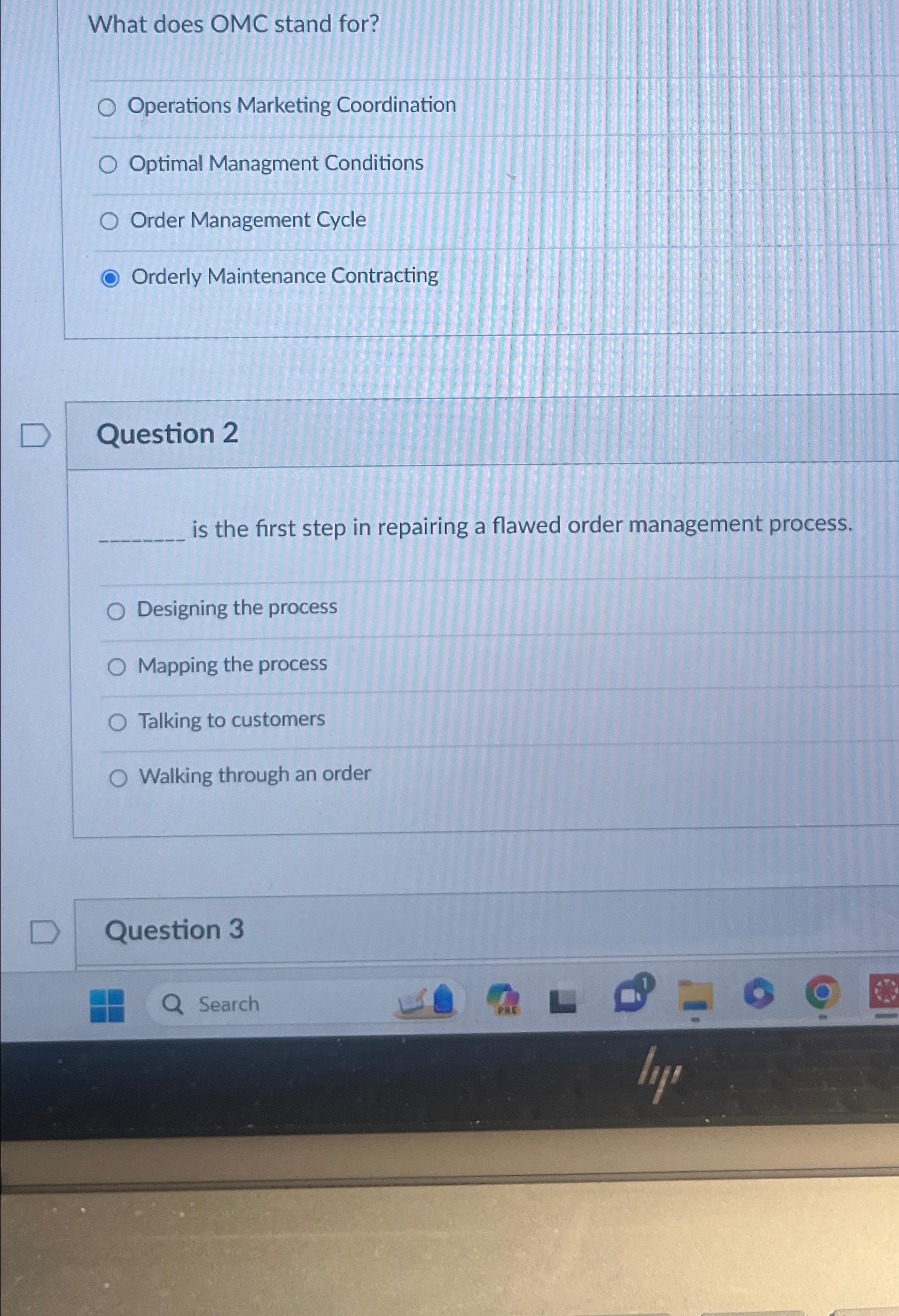 Solved What does OMC stand for?Operations Marketing | Chegg.com