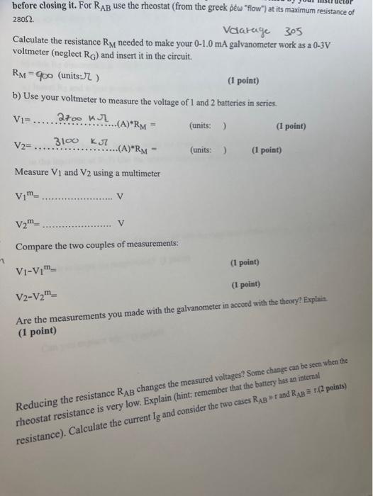 Solved Part I. A Galvanometer as a milliammeter a) Let's | Chegg.com