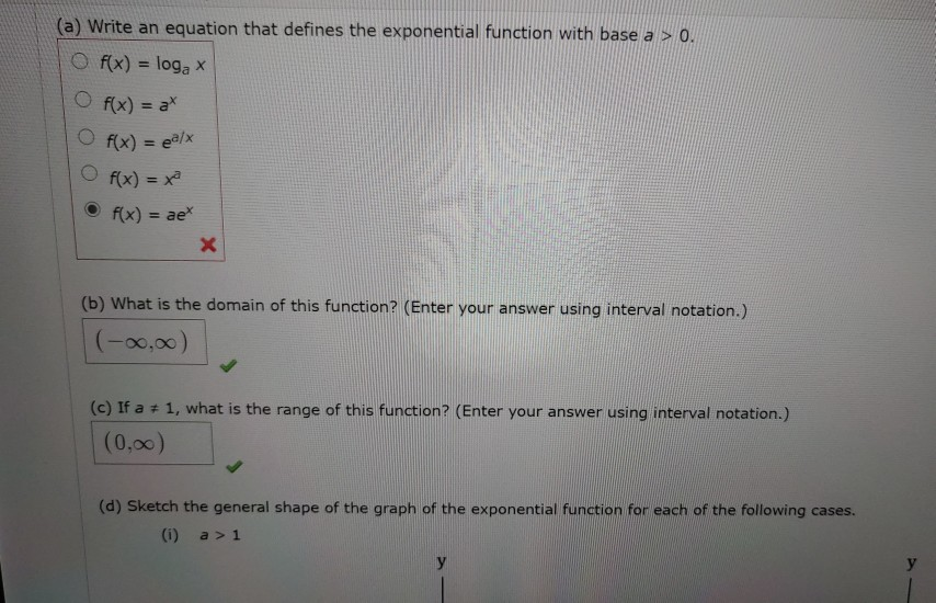 Solved (a) Write an equation that defines the exponential | Chegg.com