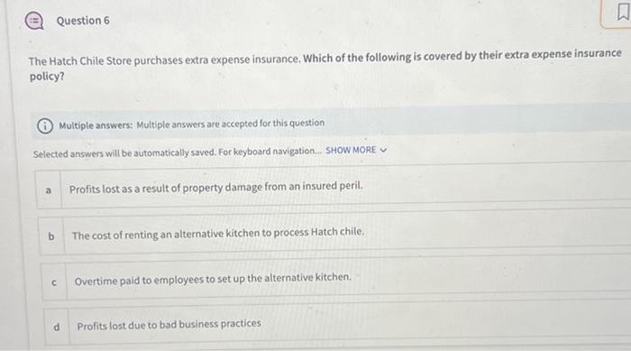 Solved The Hatch Chile Store purchases extra expense | Chegg.com