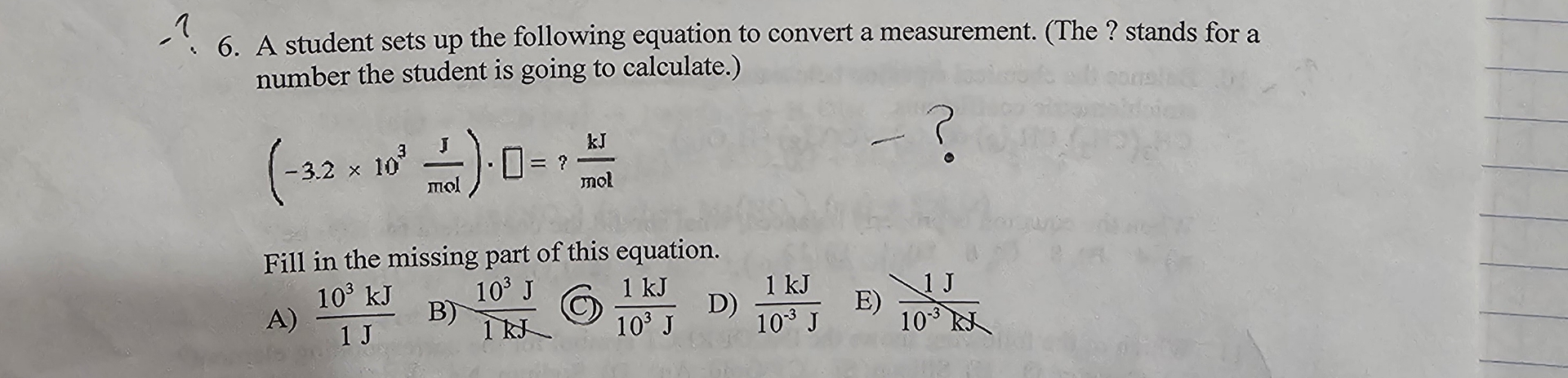 Solved A student sets up the following equation to convert a | Chegg.com