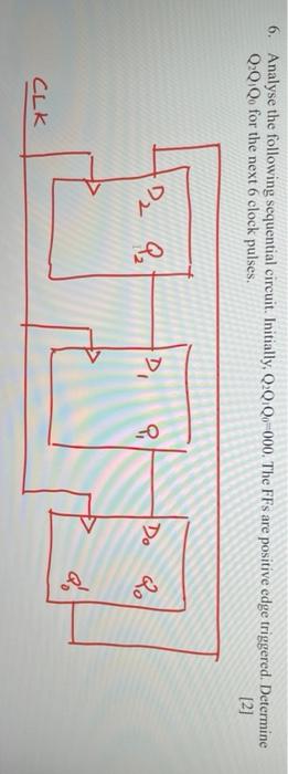 Solved 6. Analyse the following sequential circuit. | Chegg.com
