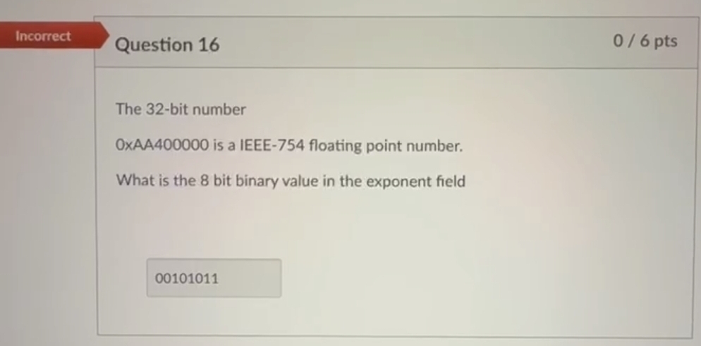 Solved How to solve IncorrectQuestion 160 / 6 ﻿ptsThe 32-bit | Chegg.com