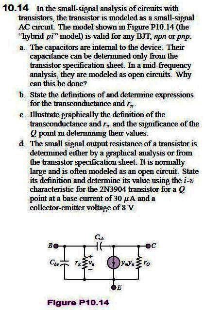 In The Small Signal Analysis Of Circuits With