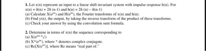 Solved 1 Let Xn Represent An Input To A Linear Shift 7407