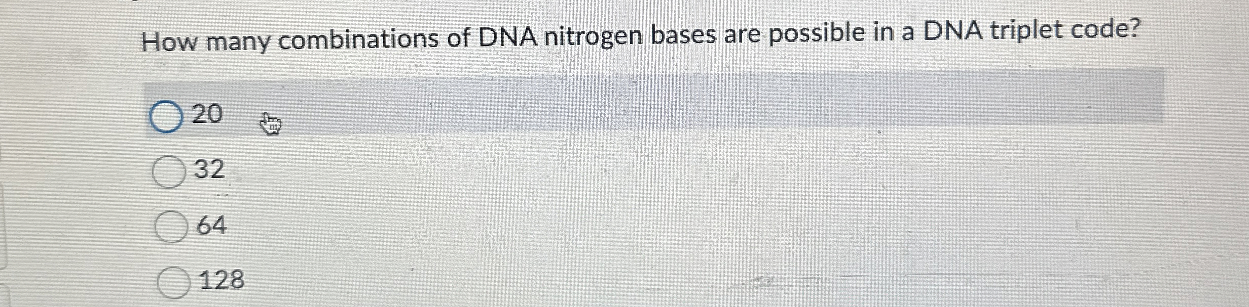 Solved How many combinations of DNA nitrogen bases are | Chegg.com