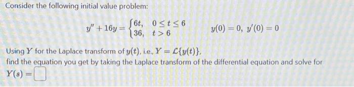 Solved Consider the following initial value problem: | Chegg.com