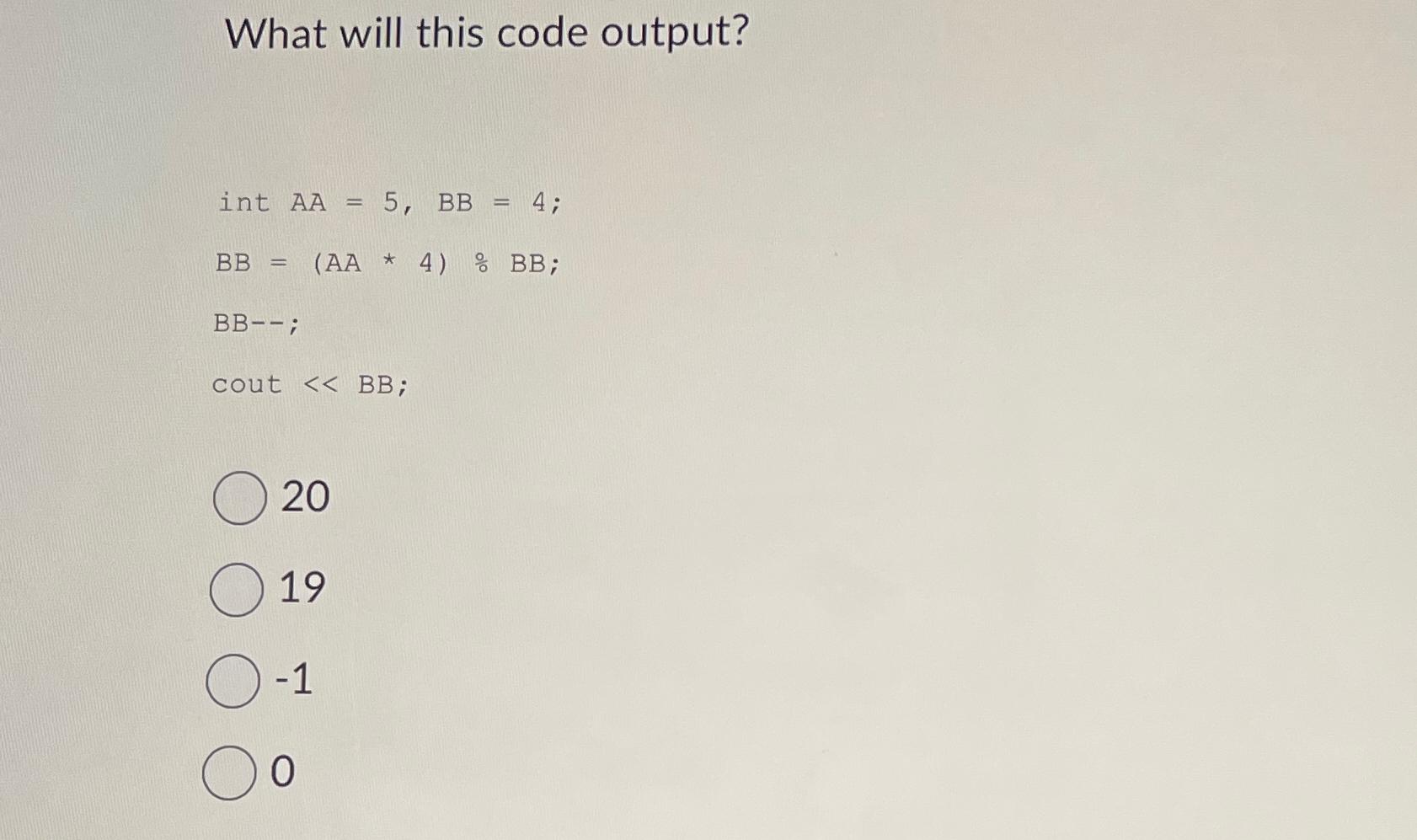 Solved What will this code output?int | Chegg.com