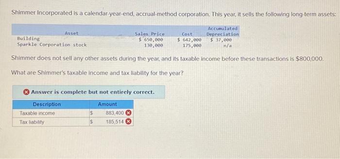 Shimmer Incorporated is a calendar-year-end, | Chegg.com