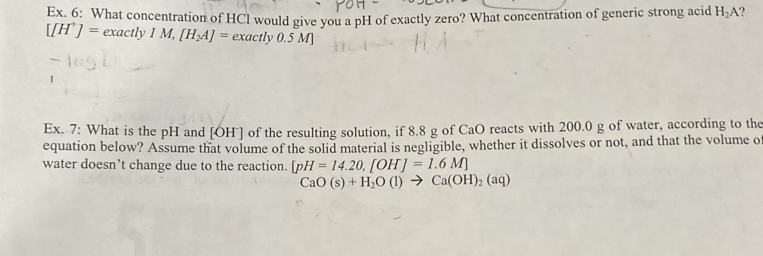 Solved Ex. 6: What concentration of HCl would give you a pH | Chegg.com