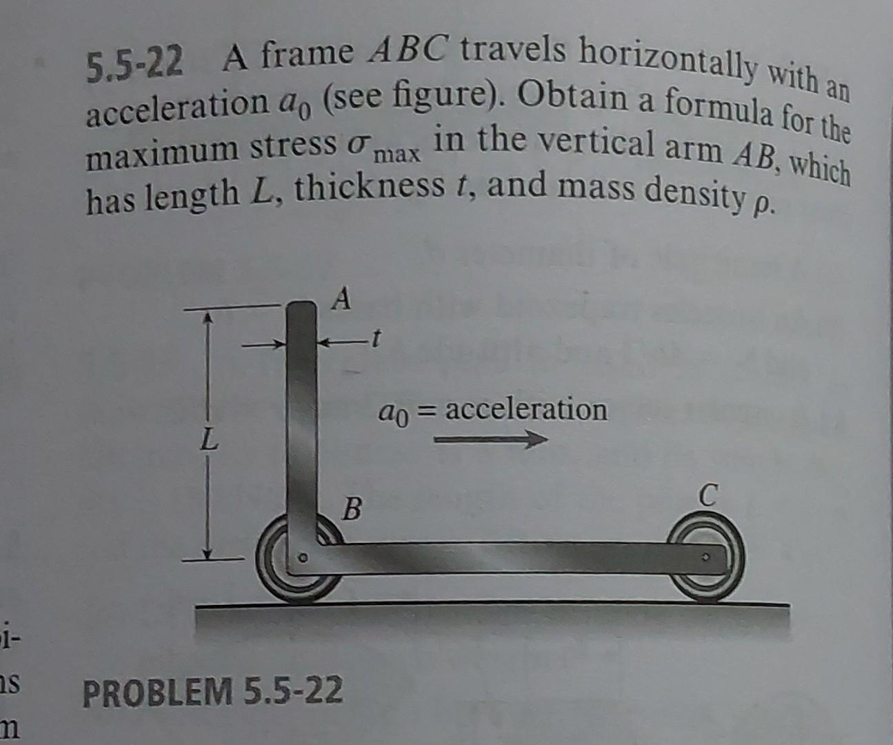 Solved 5.5-22 A frame ABC travels horizontally with an | Chegg.com