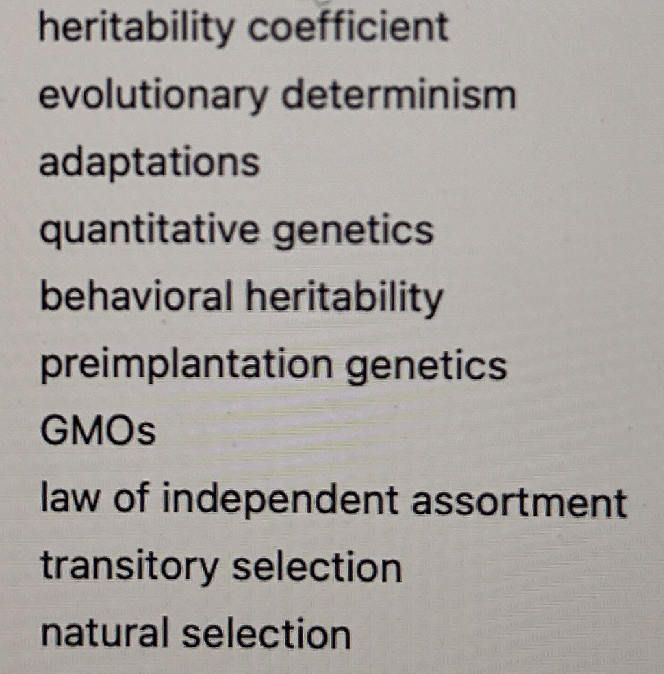 Solved Heritability Coefficientevolutionary
