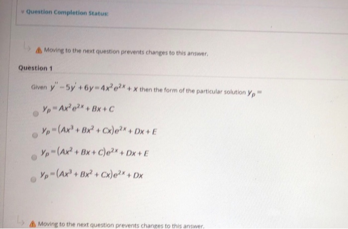 Solved Question Completion Status: Moving to the next | Chegg.com