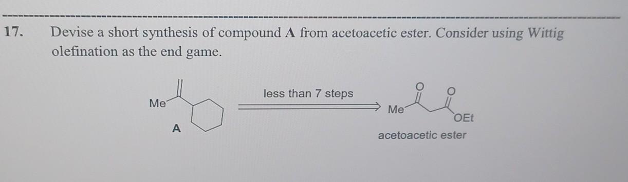 Solved Devise a short synthesis of compound A from | Chegg.com