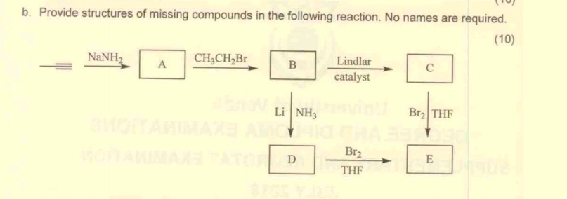 Solved b. ﻿Provide structures of missing compounds in the | Chegg.com