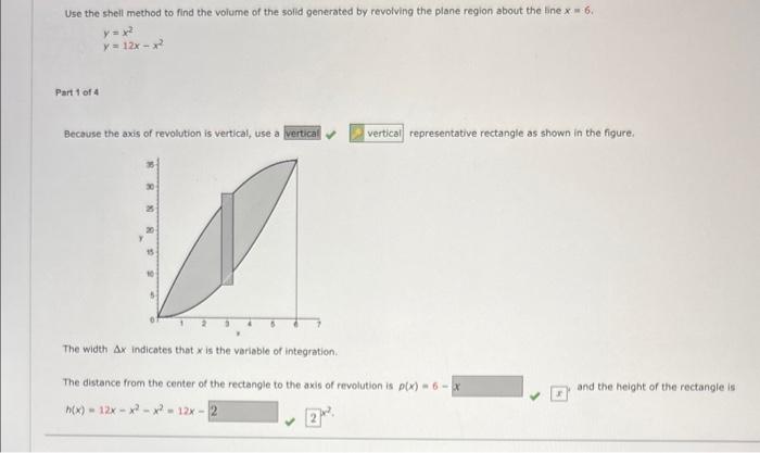 Solved Use the shell method to find the volume of the solld | Chegg.com