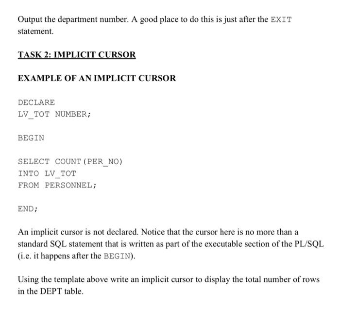 EXAMPLE OF AN EXPLICIT CURSOR DECLARE CURSOR | Chegg.com